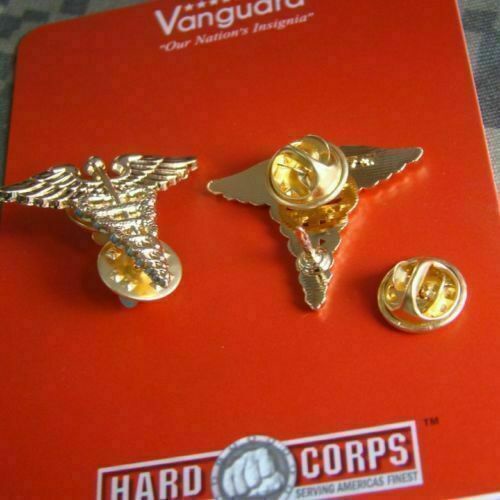 Military Us Navy Hospital Corpsman Officer Lapel Pin Golden Metal Badge ...