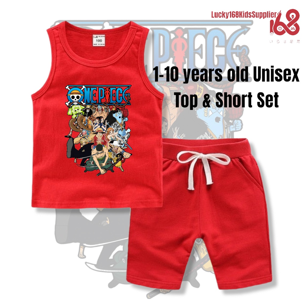 7 COLORS ONE PIECE TERNO 1-10 YEARS OLD BOYS GIRLS BABY ANIME SET LUFFY ...