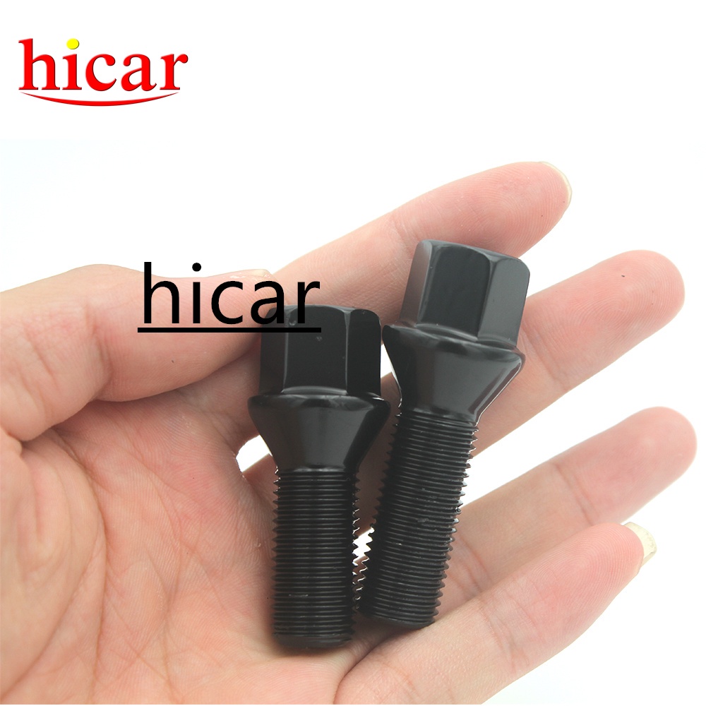 5pcs M14x1.5 Black Car Tire Wheel Locking Lug Bolt Nut Steel For BMW/ Volkswagen Scirocco ...