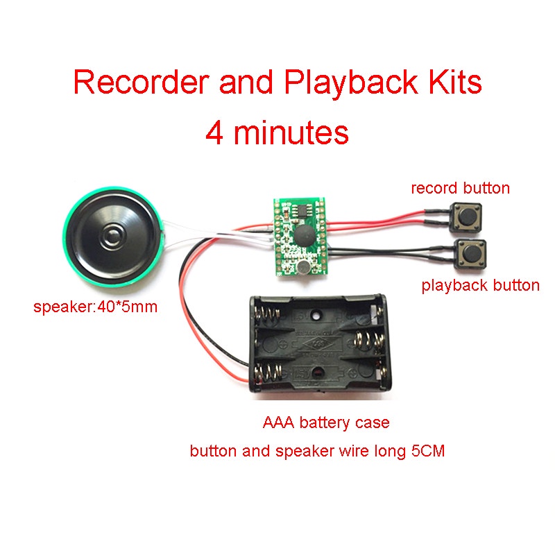 4 minute Recording and Playback Voice IC Chip Sound Module DIY Kits ...