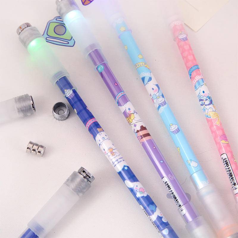 Sanrio Anti-slip Comfortable Spinning Pen Kuromi Cinnamoroll Flash ...