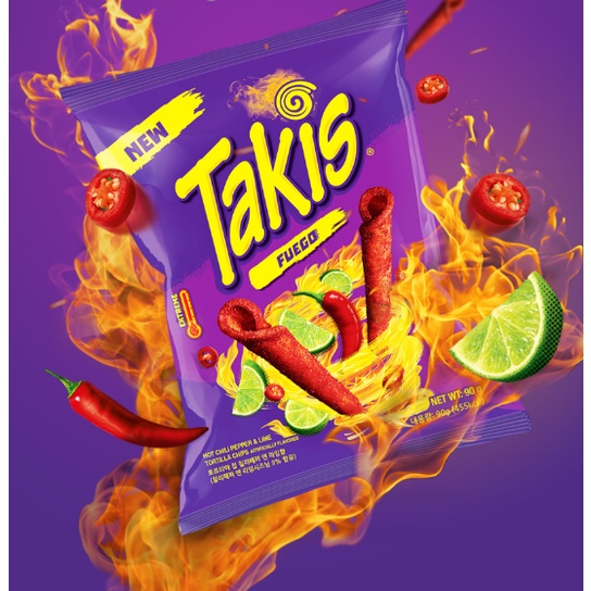 [Takis] Fuego Extreme Spicy Chips Hot Chili Pepper & Lime Tortilla ...