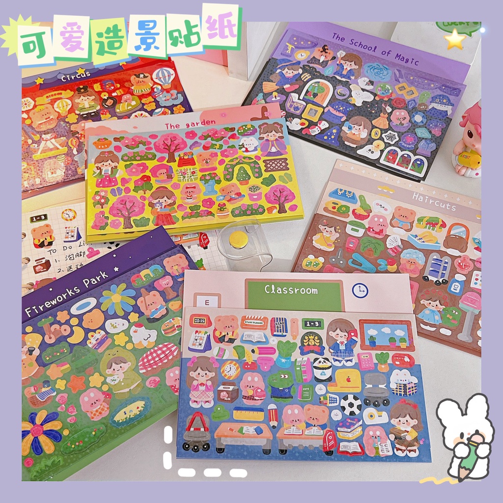 Cute Stickers Goo Card Stickers Character Little Bubble Soft Scene ...