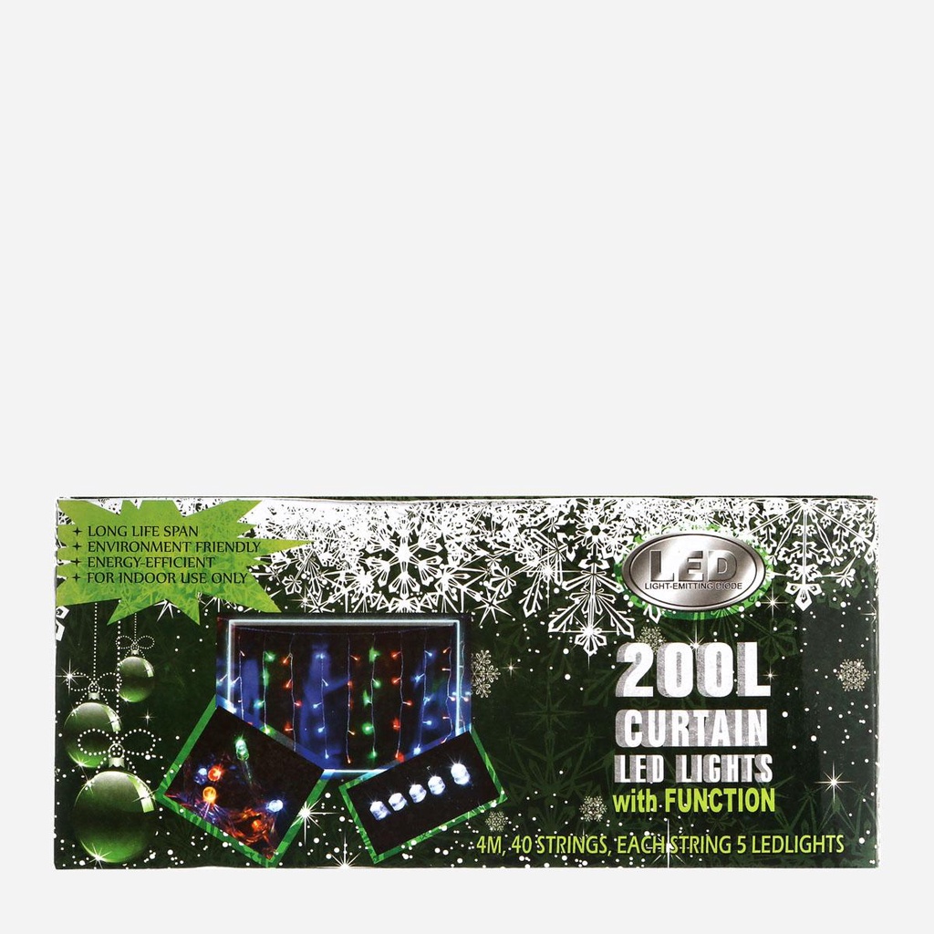 Yuletide Fantasy 200 Curtain LED Christmas Lights 4m – Warm White ...