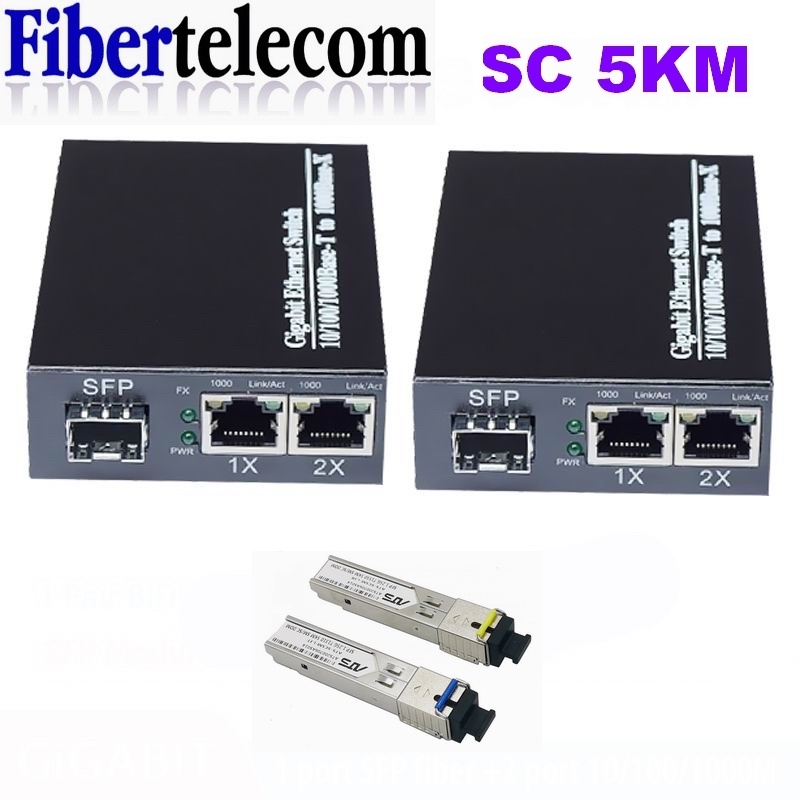 Gigabit Optical Fiber Ethernet Switch Gigabit Media Converter 1 SFP to ...