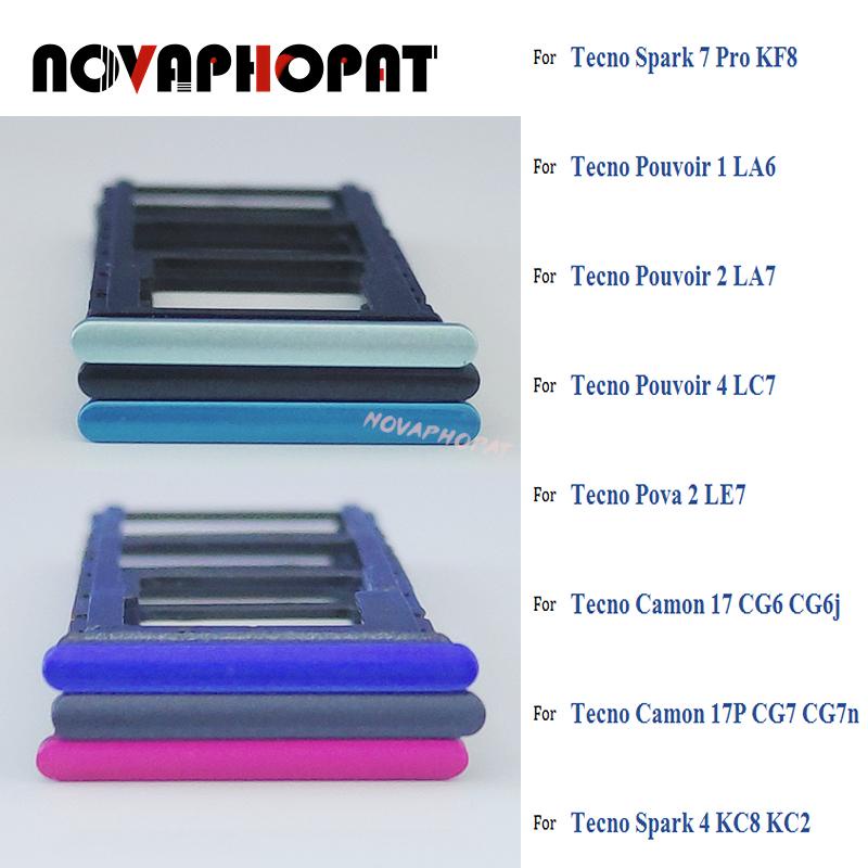Novaphopat SIM Card Tray For Tecno Spark 7 4 Pro Pouvoir 1 2 4 Pova 2 ...