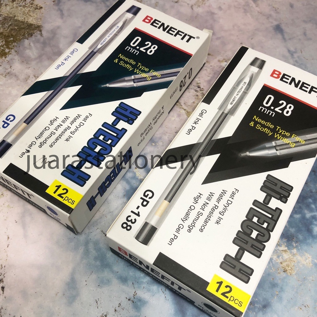 Benefit Hi-tech Black Gel Pen 0.28mmbiru High Tech Hitec Pen/ Hi-tech ...