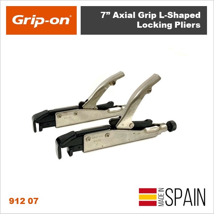 Grip-On 912 07 7-inch Axial Grip L-Shaped Locking Pliers (Pair ...