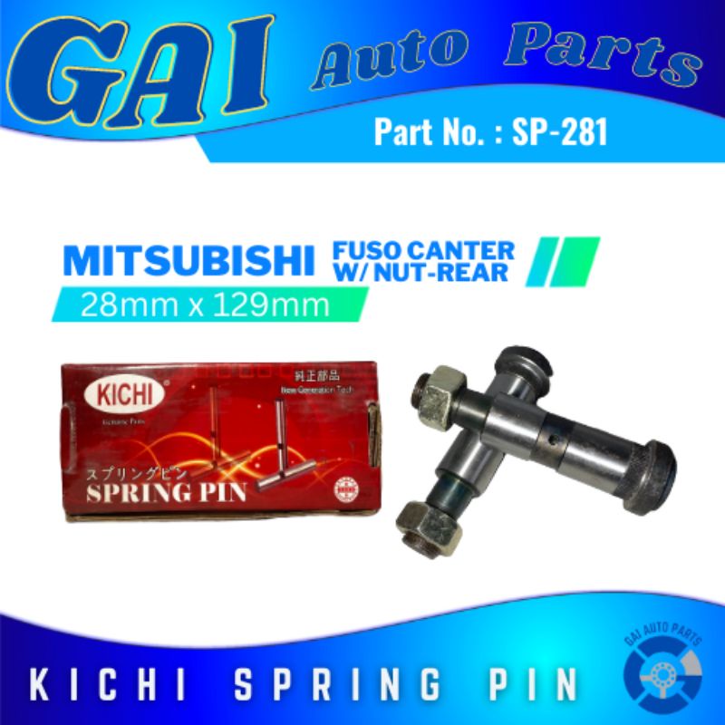 KICHI Spring Pin for MITSUBISHI FUSO Canter with Nut- Rear (28mm x ...