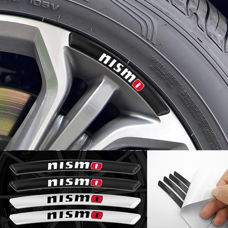 4pcs Car Stickers Wheel Rims Racing Emblem Decal For Nissan Nismo March ...