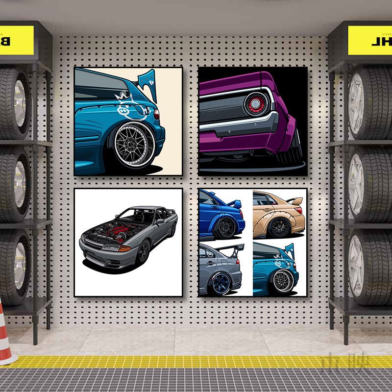 Wall Picture JDM Car Racing Sports Car Club Canvas Painting Decorative ...