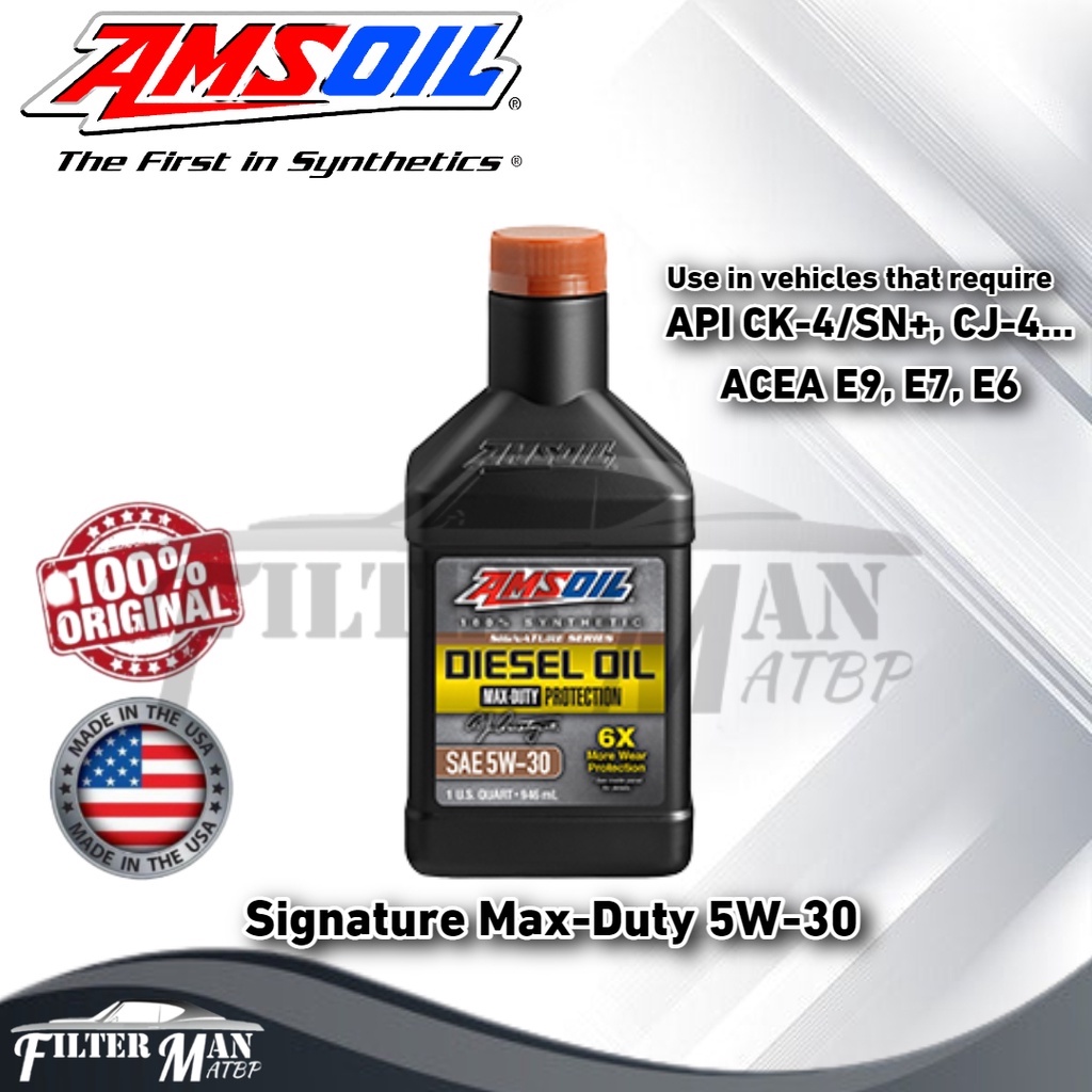 AMSOIL SAE 5W-30 Signature Series Max-Duty Synthetic Diesel Oil (QRT ...