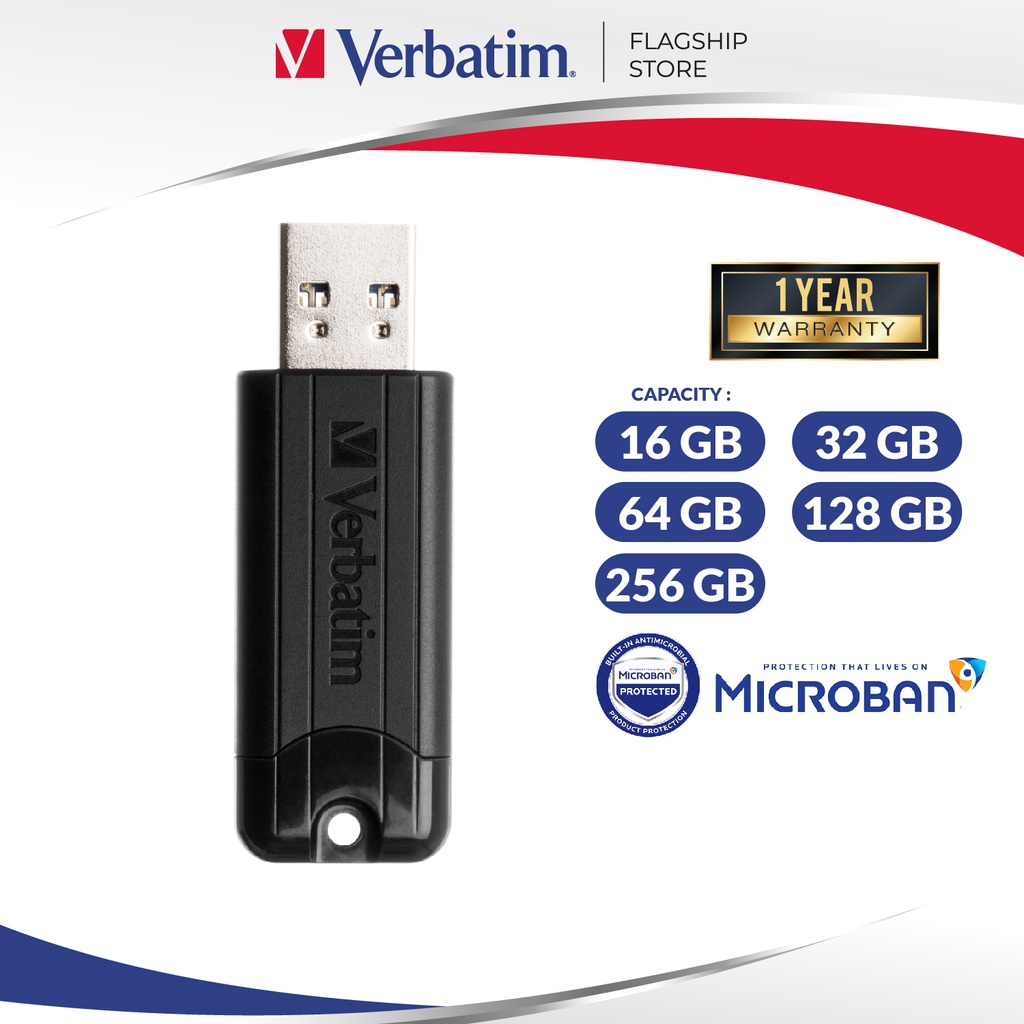 Verbatim Antibacterial Pinstripe USB 3.0 Drive (with Microban ...