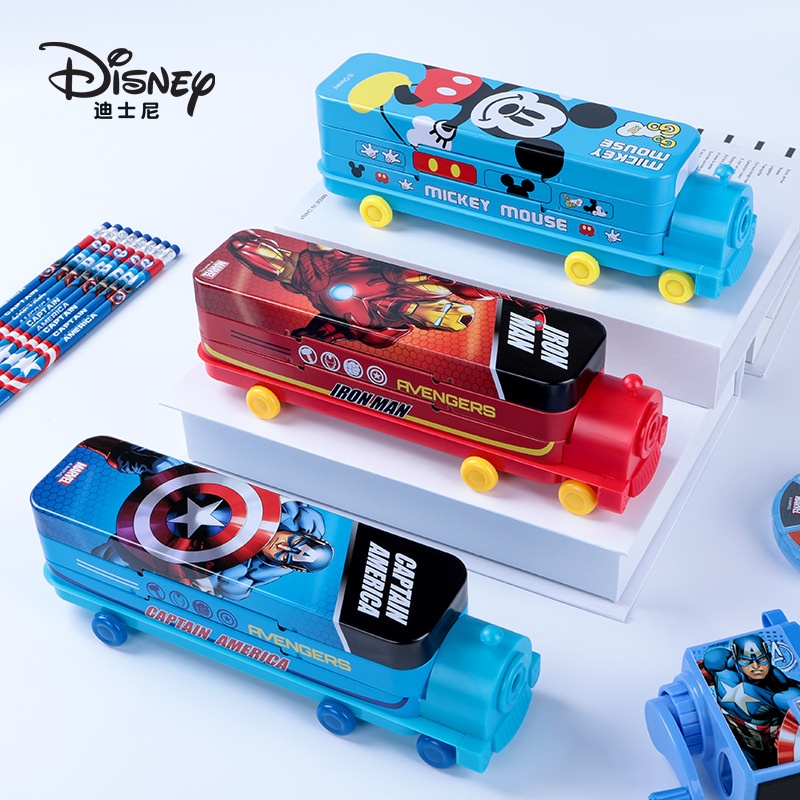 Disney Children Learning Stationery Box Cartoon Double-Layer Train ...