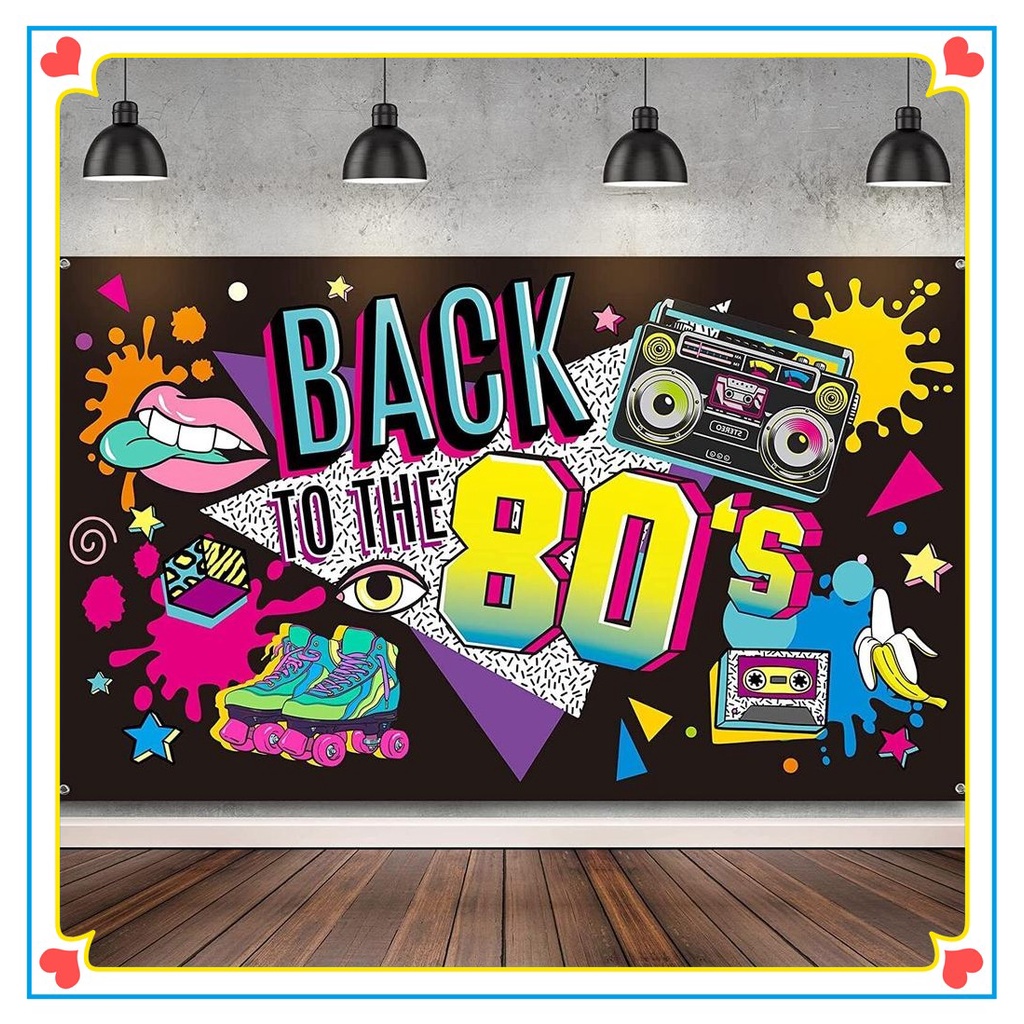80's Party Birthday Decorations Back to The 80's Banner 80's Backdrop ...