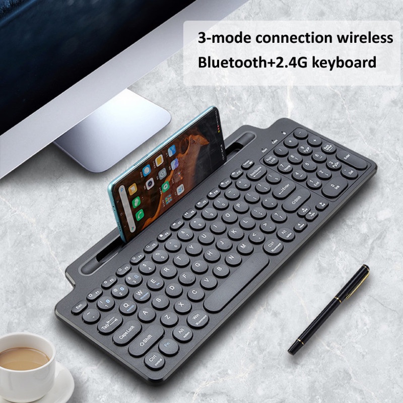 2.4G Wireless Bluetooth Keyboard with Number Touchpad Mouse Card Slot ...