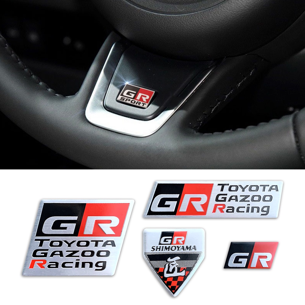1PC 3D Aluminum GR Logo Car Stickers Emblem Badge Decals for Toyota HV ...