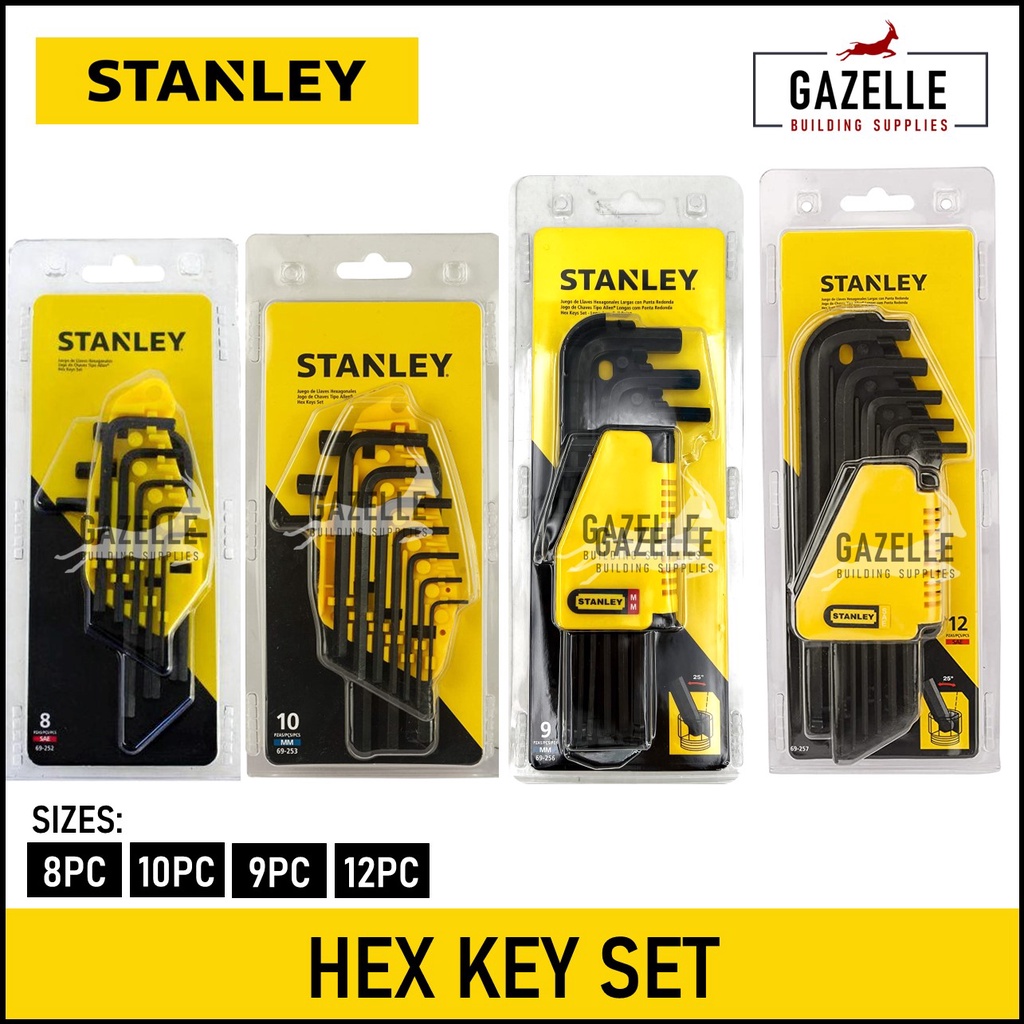 Stanley Hex Key Set with Holder 8Pc 10Pc Metric English - 69-251 69-252 ... Stanley Hex Key Set with Holder 8Pc 10Pc Metric English - 69-251 69-252 ...