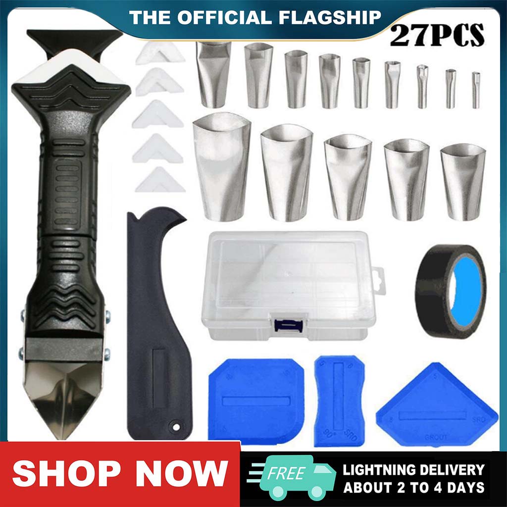 27Pcs Silicone Caulking Tools 14Pc Caulking Nozzle Applicators Sealant ...
