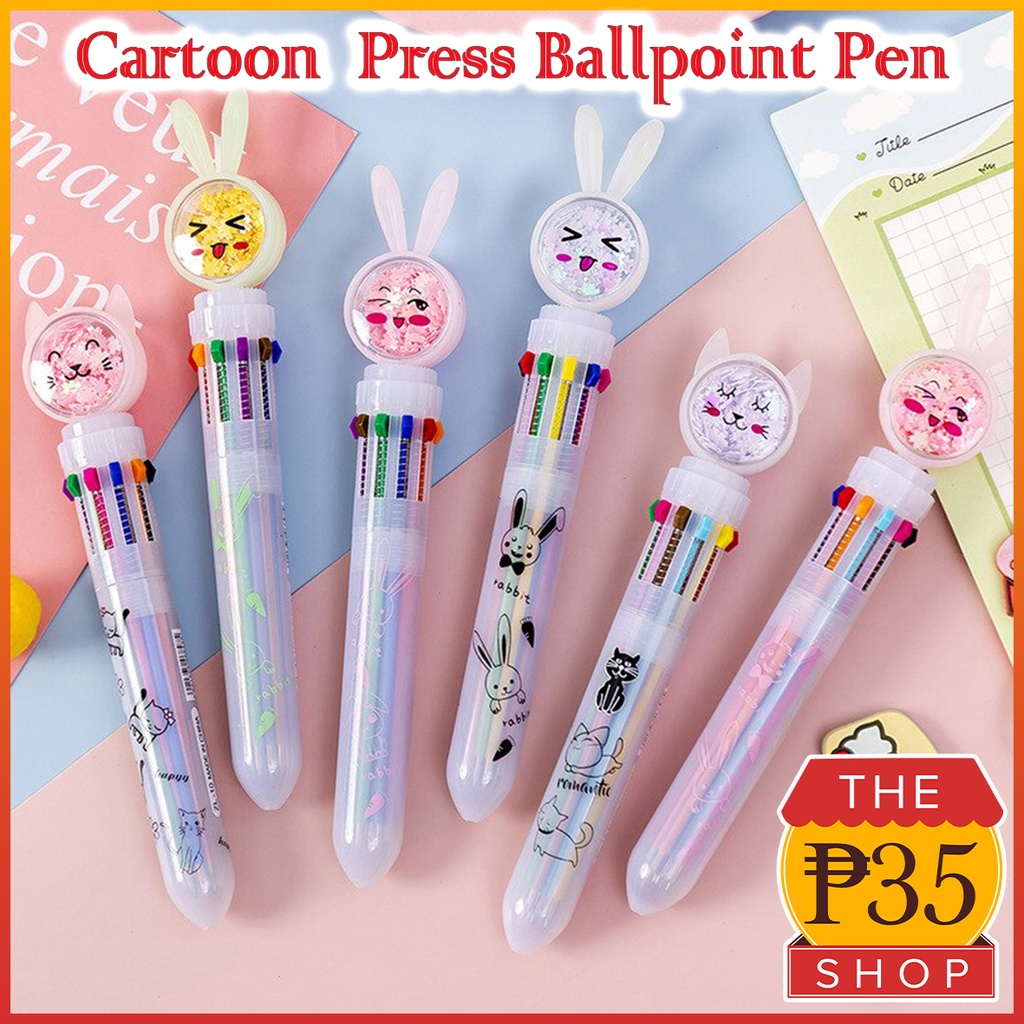 Multi-color Cartoon Rabbit Press Ballpoint Pen DIY Graffiti Drawing ...