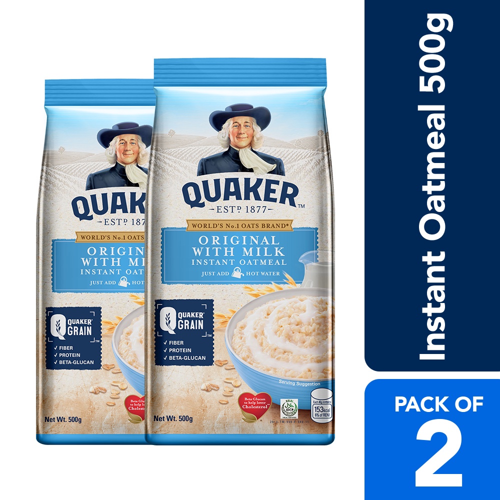Quaker Flavored Oatmeal Original with Milk 500g (Pack of 2) | Shopee ...
