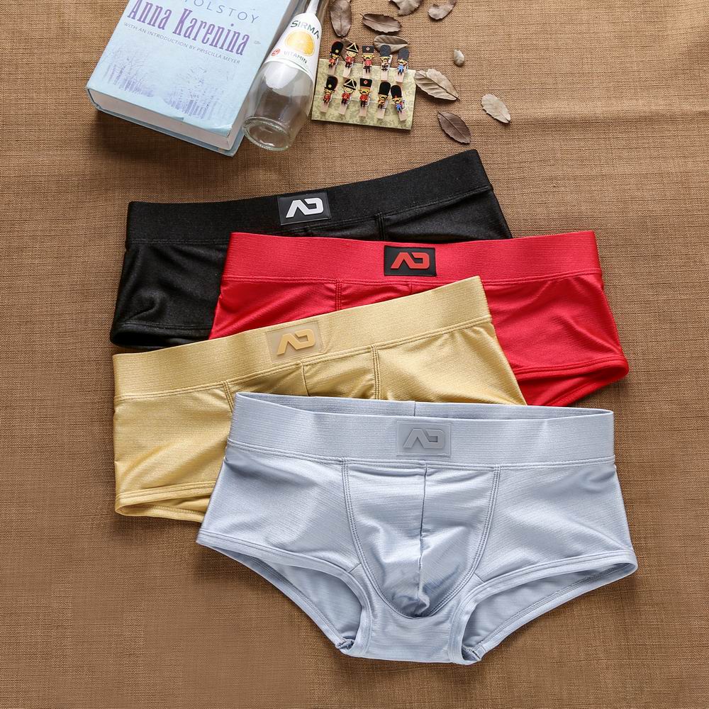 Addicted Men Silk Satin Golden Boxer Briefs Man Boxers Underwear Boy ...