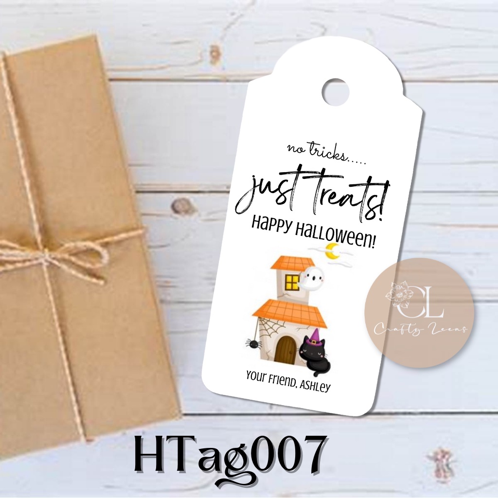 Personalized Halloween Treat/Loot Bags/ Cookie Gift Tags / Cat ...