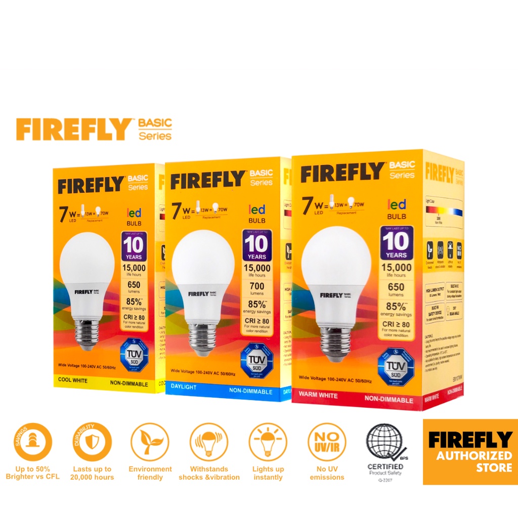 Firefly Basic Series LED Light Bulb Lamp | Shopee Philippines