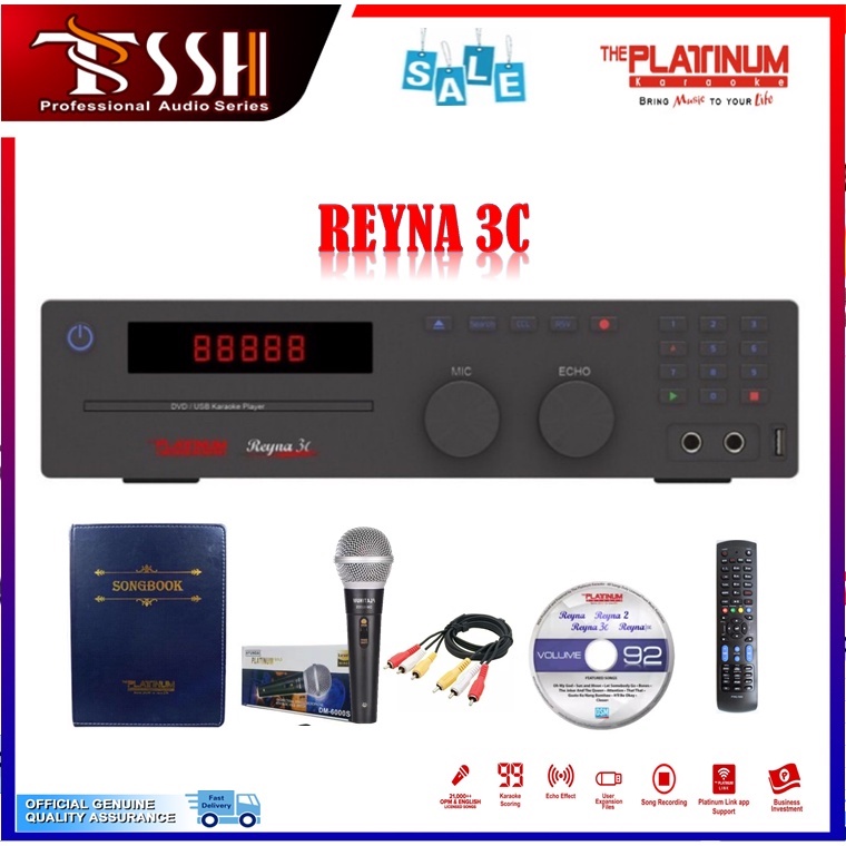 The Platinum Reyna 3c DVD Karaoke (Black) with Free The Platinum Wired Mic | Shopee Philippines