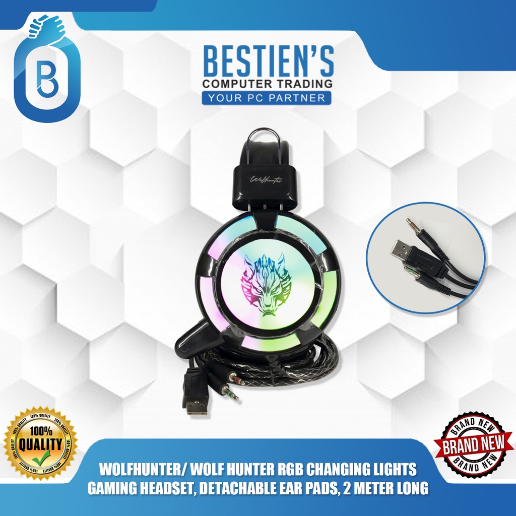 WOLFHUNTER/ WOLF HUNTER RGB CHANGING LIGHTS , GAMING HEADSET ...