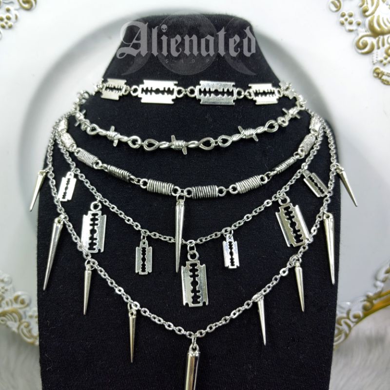 Alienated Shop | Sharp Necklace Collection Blade Spike Barbed Wire Hand ...