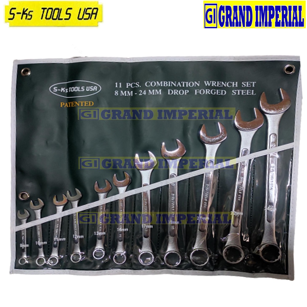 S-Ks Tools USA Combination Wrench 8-24mm 11Pcs Grand Imperial ...