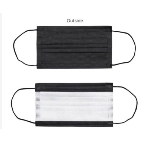 lucky50 PCS Black White Inside Thick Disposable Face Mask EXCELLENT ...