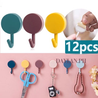 12Pcs/Set Self Adhesive Sticky Hook,Small Wall Hooks Seamless Sticky ...