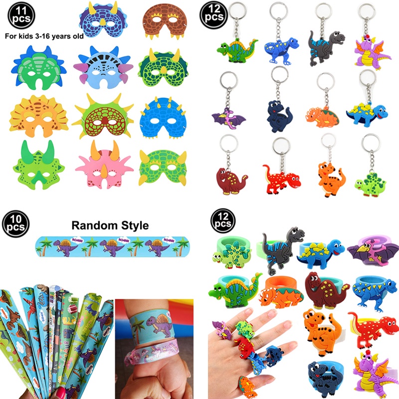 45pcs Dinosaur Party Favors set Dino mask ring Wristband Bracelet Toy ...