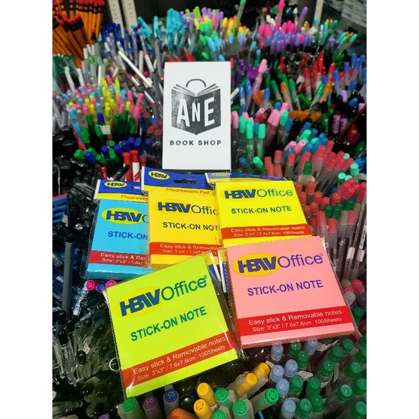 A N E Book Shop HBW Fluorescent Pad Stick-On Note (Sticky Notes ...