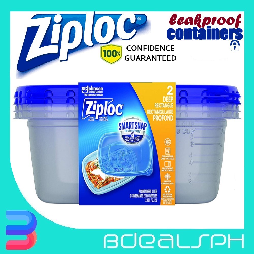 Ziploc Rectangle Food Storage Container With Smart Snap Technology Lid ...