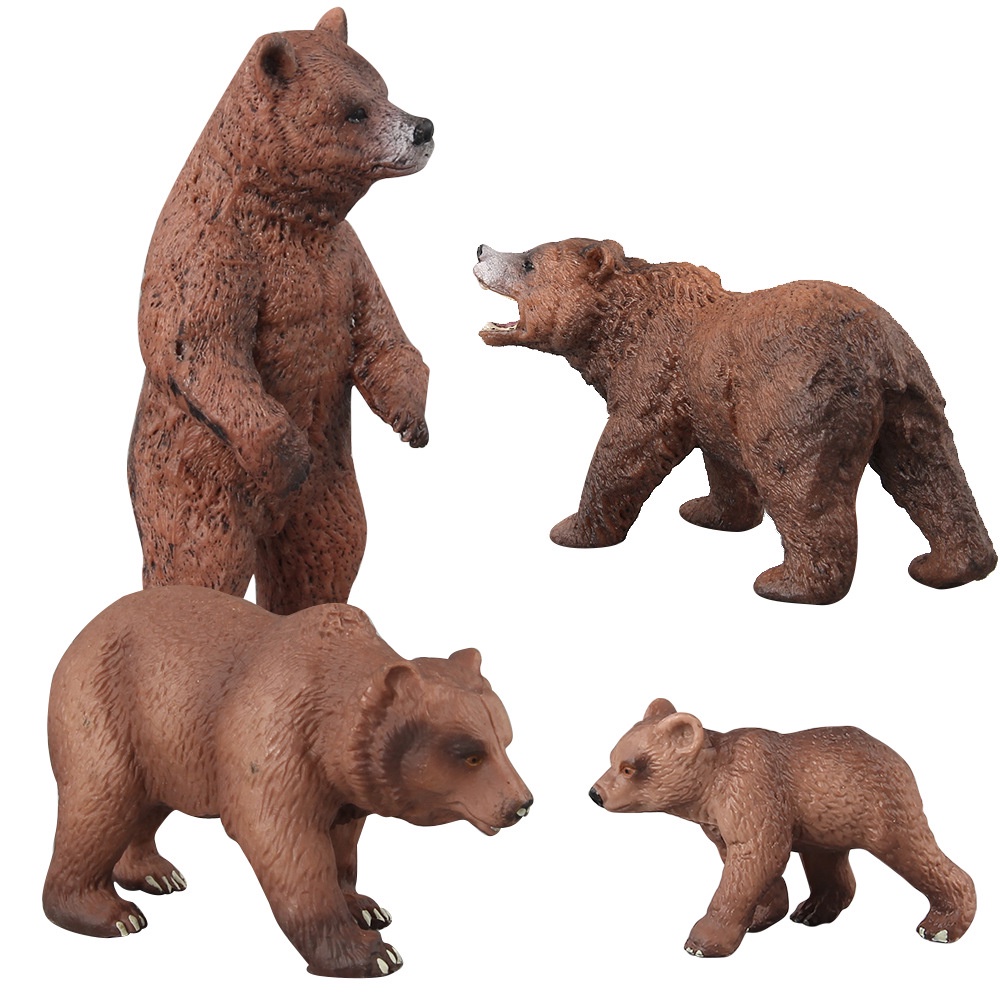 Simulation Animal Model Toy Set Big Brown Bear Wild Figure | Shopee ...
