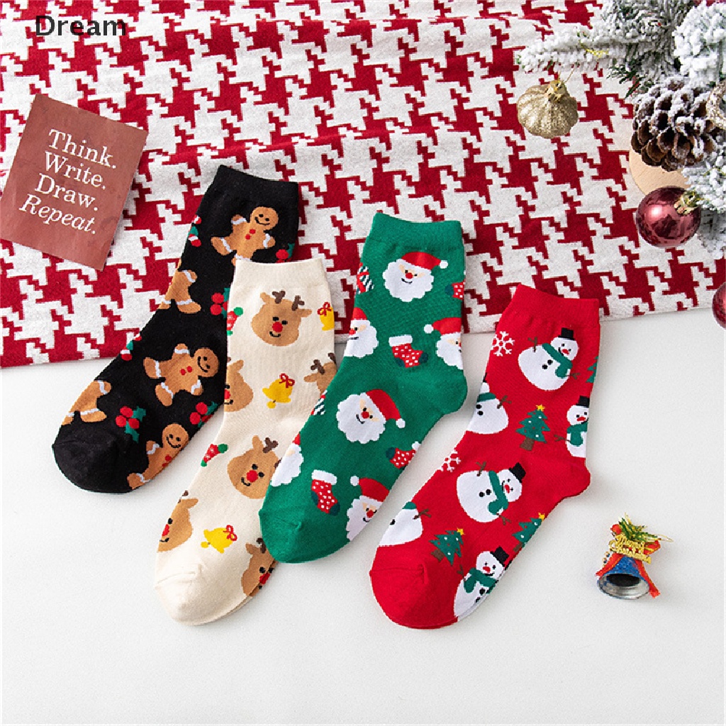 Christmas Socks Women Funny Santa Claus Snowman Animal Kawaii Cartoon ...