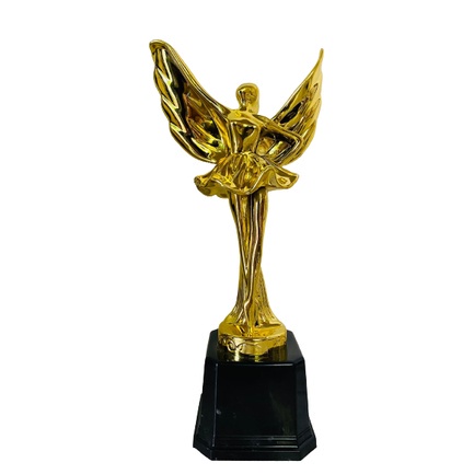 Universal Lady Wing Plastic Trophy Gold ( 25 CMS ) CUSTOMIZE AVAILABLE ...
