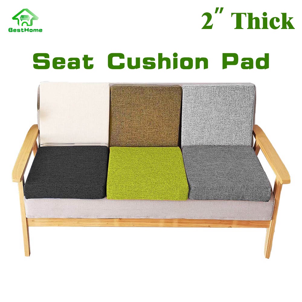 2 in No Slip Sofa Seat Cushion Pad Square Foam Cushion Seat Cushion for Wood Sofa 18x18inch ...