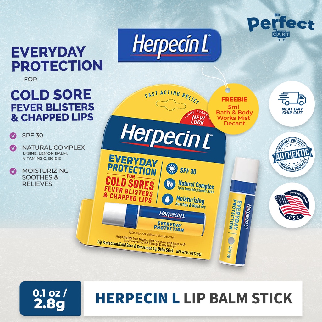 Herpecin L Lip Balm Stick, SPF 30 0.1 Oz (Cold sore, fever blister ...
