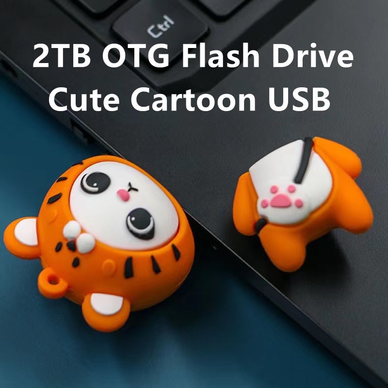 2TB 1TB OTG Flash Drive Cute Cartoon USB 2TB Tiger Pen Drive 1TB Panda ...