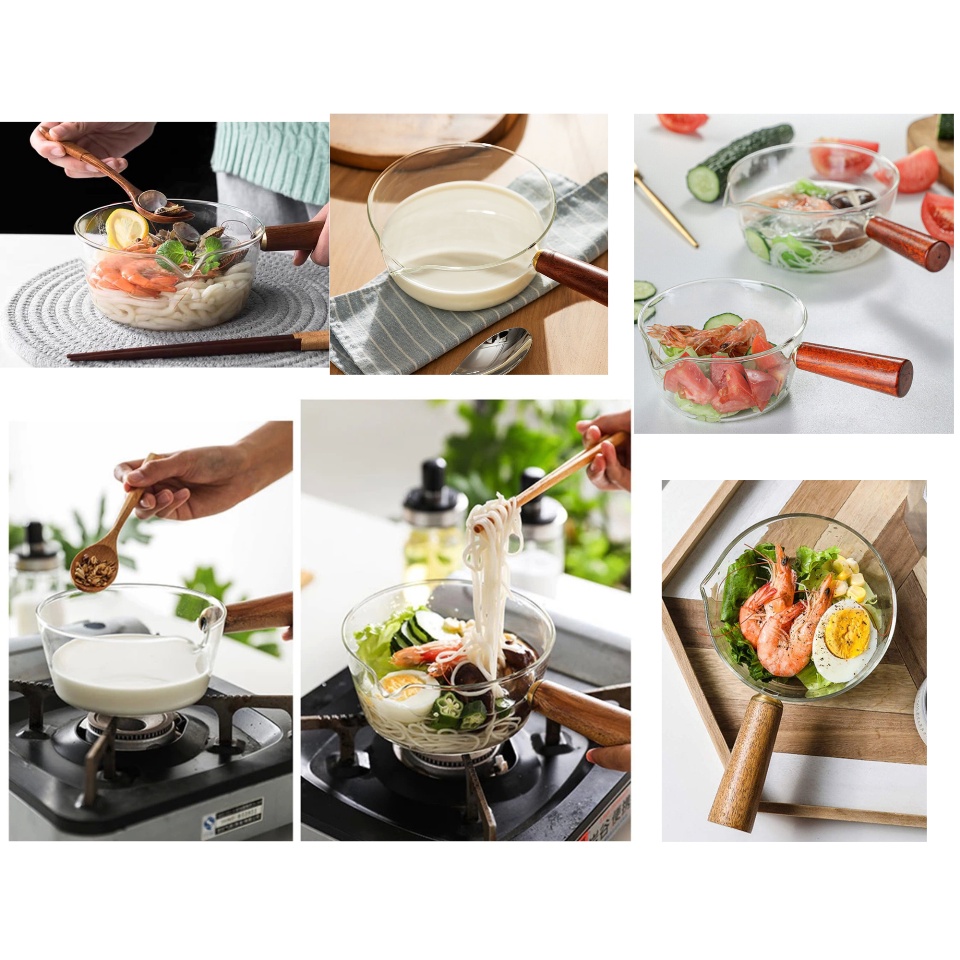 Borosilicate Glass Cooking Pot, With Spout for Boiling Milk, Noodles ...