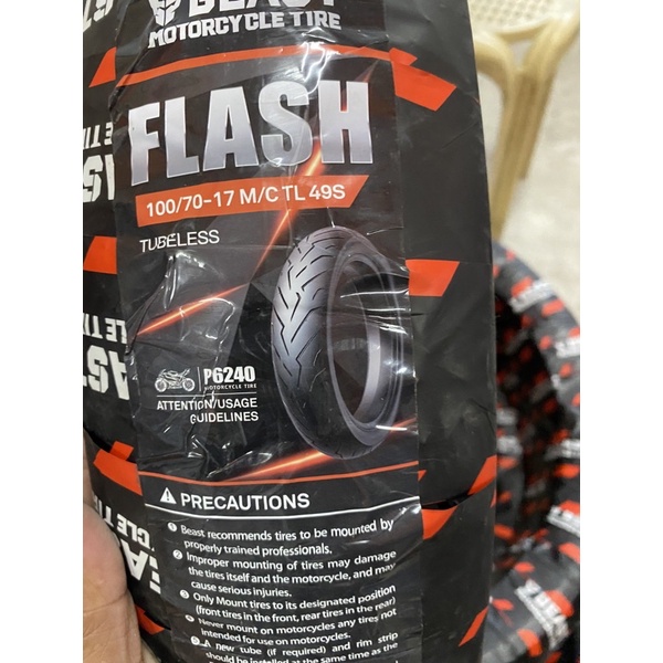 BEAST TIRE FLASH TUBELESS FREE PITO / SEALANT OR WITH OUT | Shopee ...