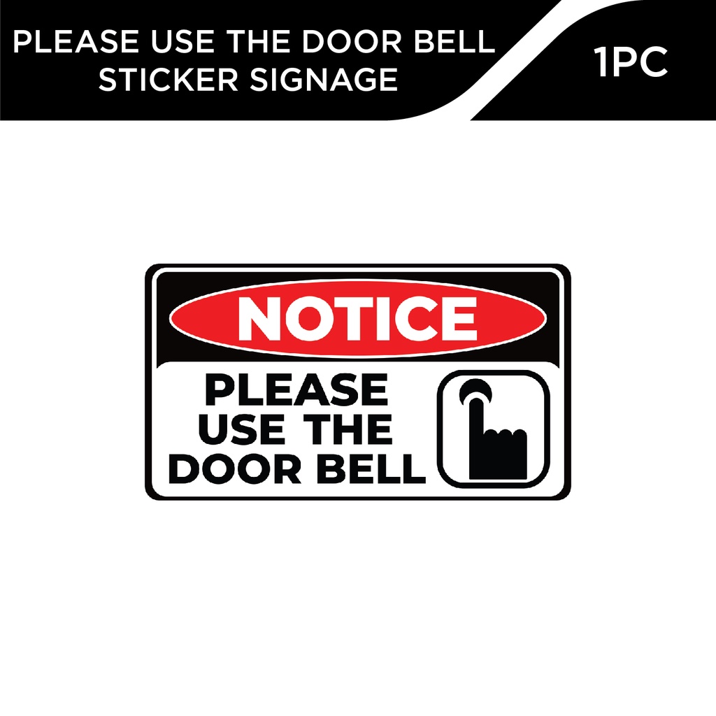 Dsign Please Use The Door Bell Sign Sticker, wall sticker 9x5" Inches ...