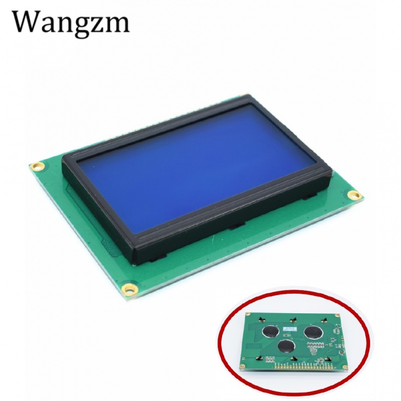 128*64 DOTS LCD module 5V blue screen 12864 LCD with backlight ST7920 Parallel port LCD12864 ...