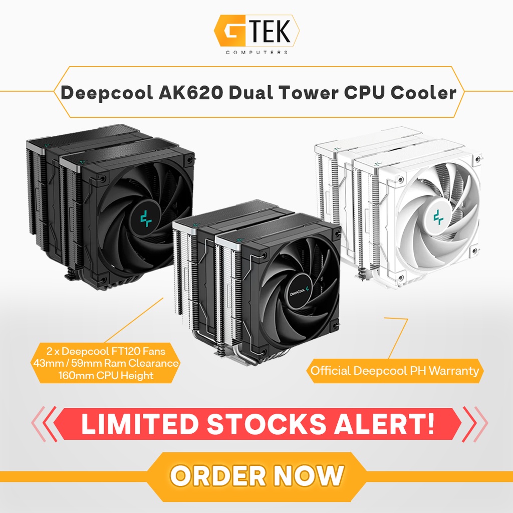 Deepcool AK620 Standard / White / Zero Dark Dual Tower Dual 120mm Fan 6 ...