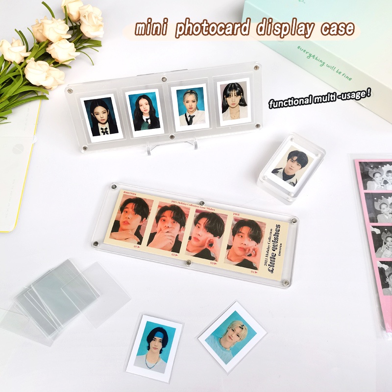 【mini Photocard 4slot Display Case】High Clarity Acrylic Magnetic ID ...