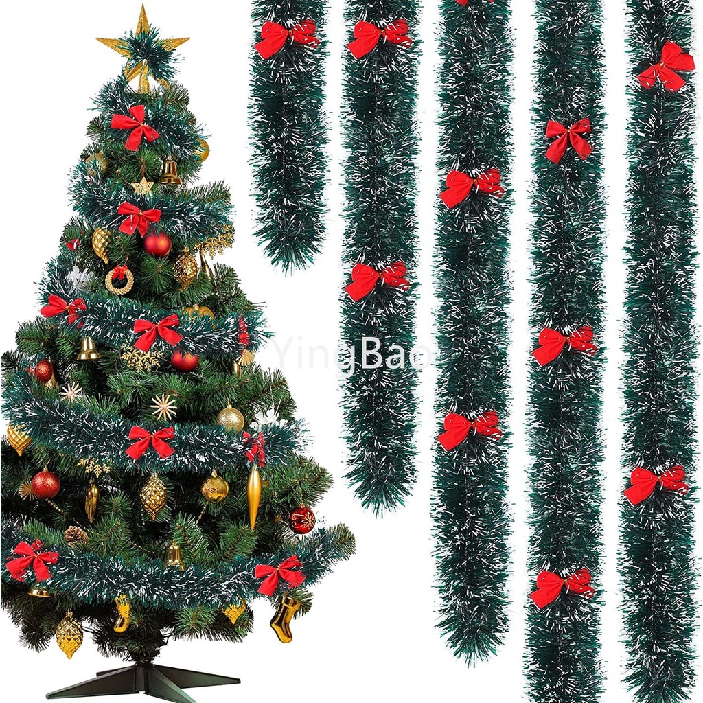 2Meter Christmas Foil Tinsel Garland, Xmas Foil Hanging Garland ...